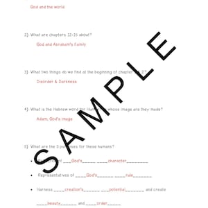 Genesis Book of the Bible Summary 2-part Activity (Download Now) - Etsy