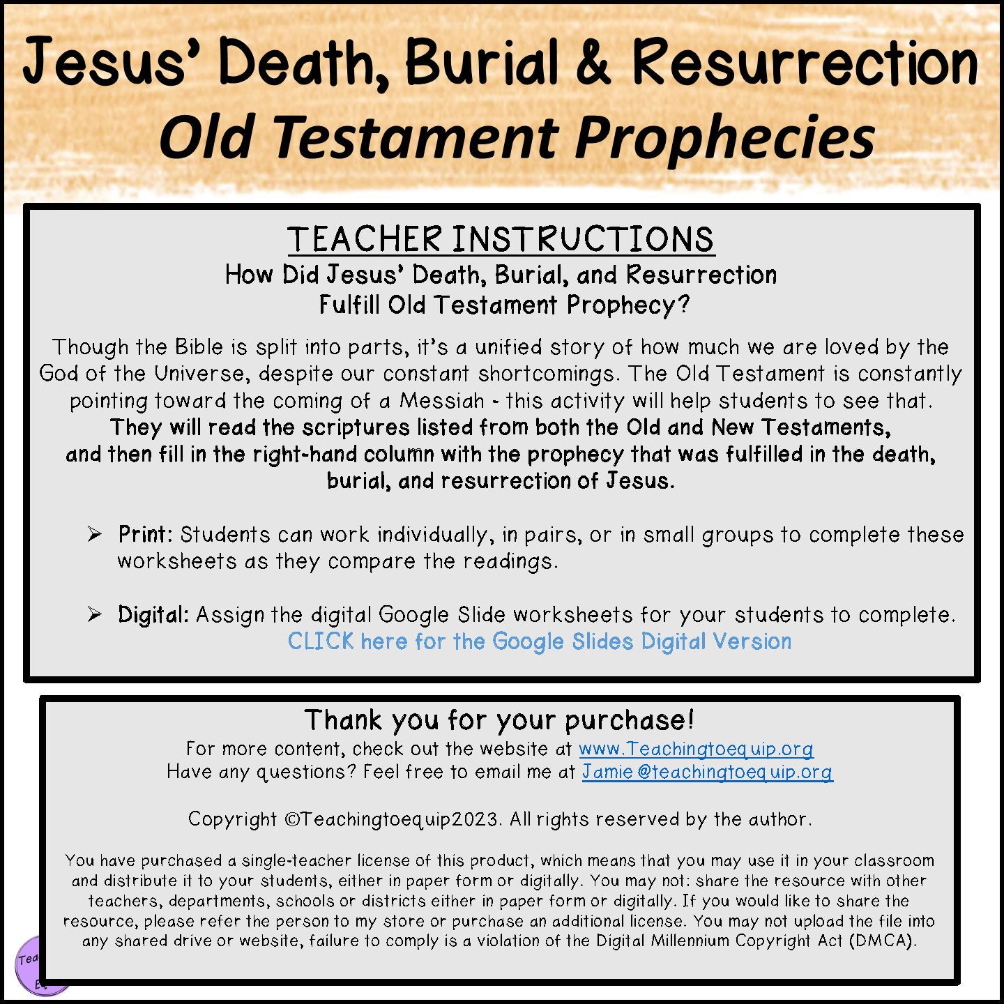 Jesus Death and Resurrection Prophesied Old Testament Bible Worksheet ...