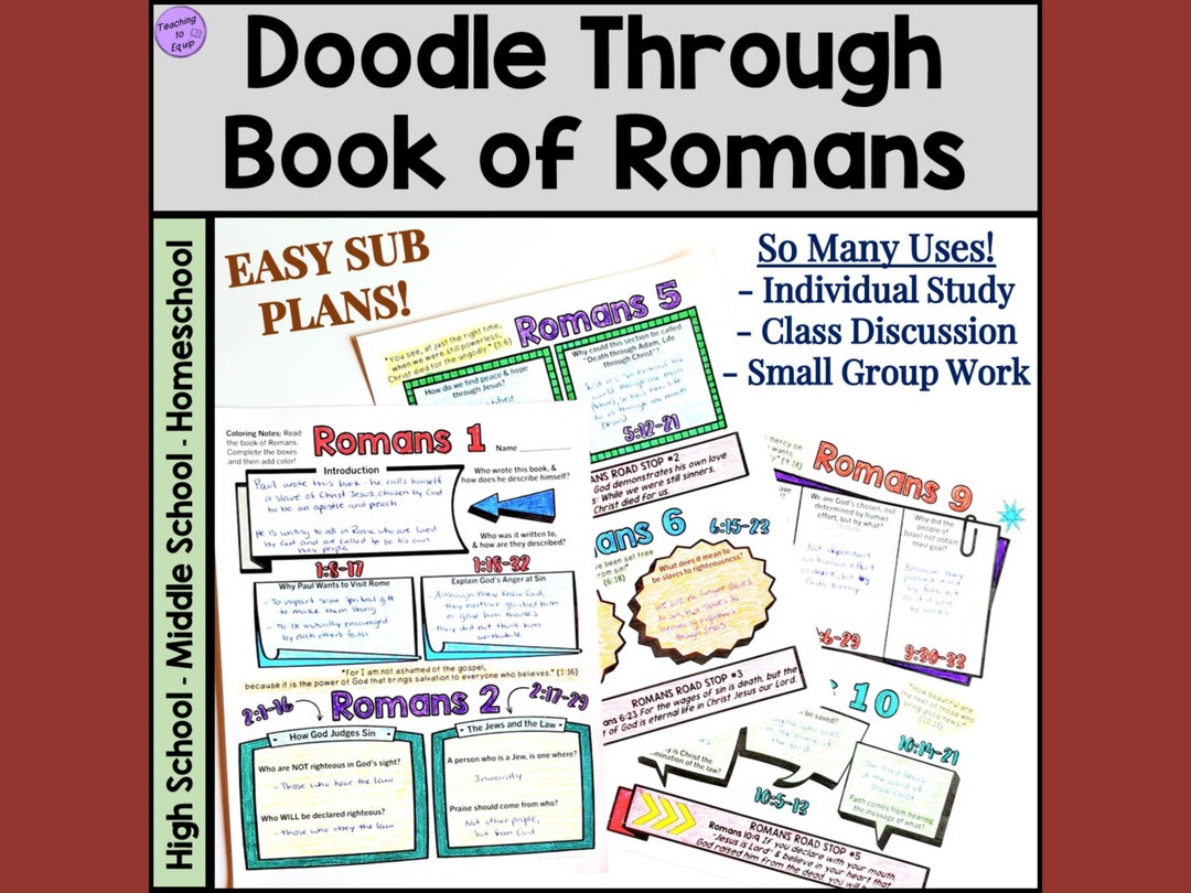 Doodle Through the Book of Romans Bible Worksheet Activity - Etsy
