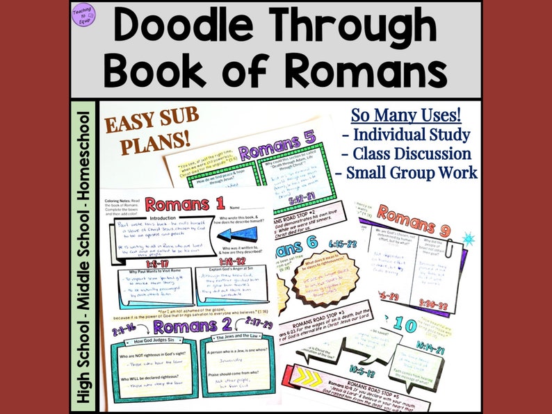 Doodle Through the Book of Romans Bible Worksheet Activity - Etsy
