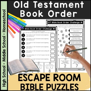 Books of the Bible Activity Game Old Testament Escape Room Middle ...
