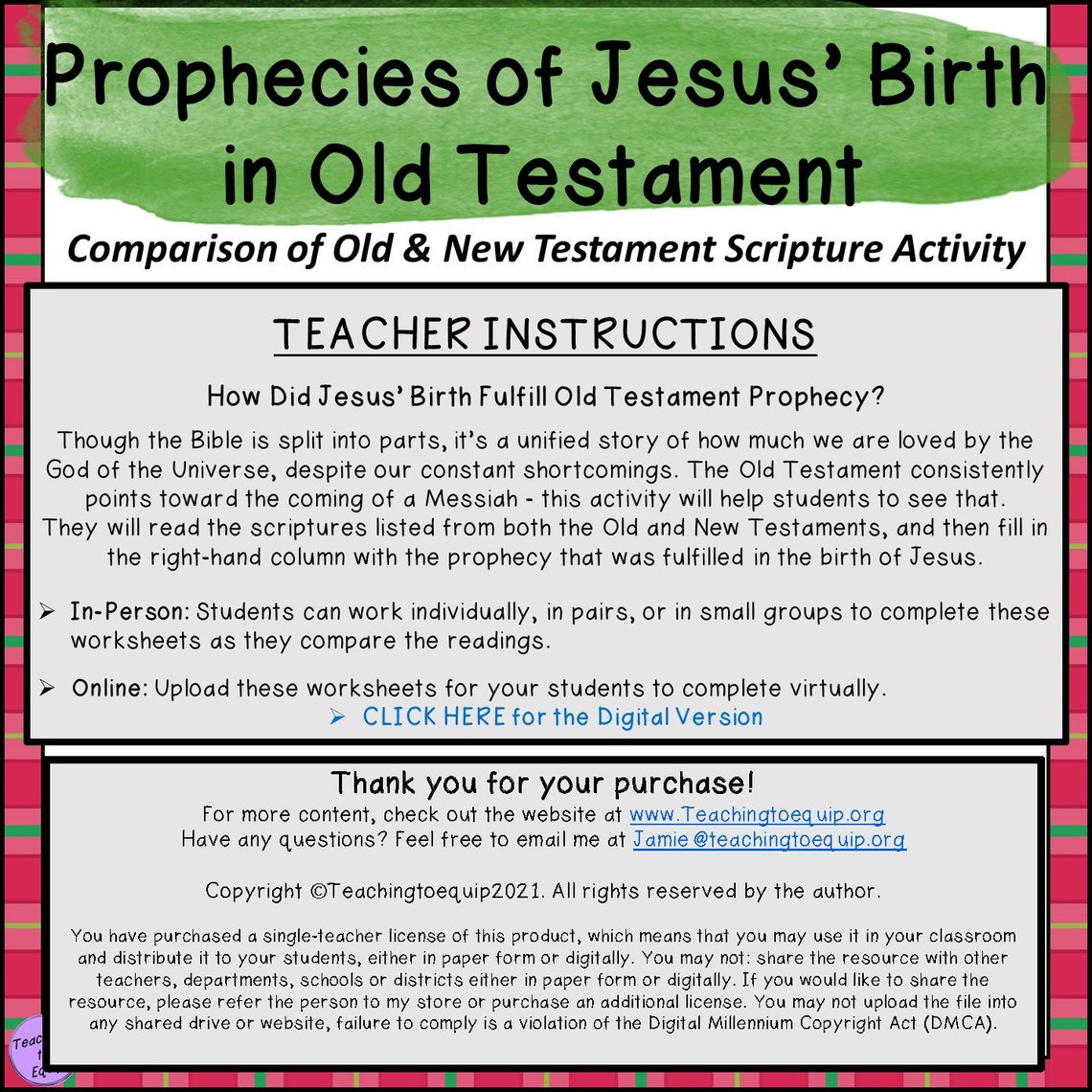 Prophecies of Jesus' Birth in Old Testament Bible Christmas Activity - Etsy