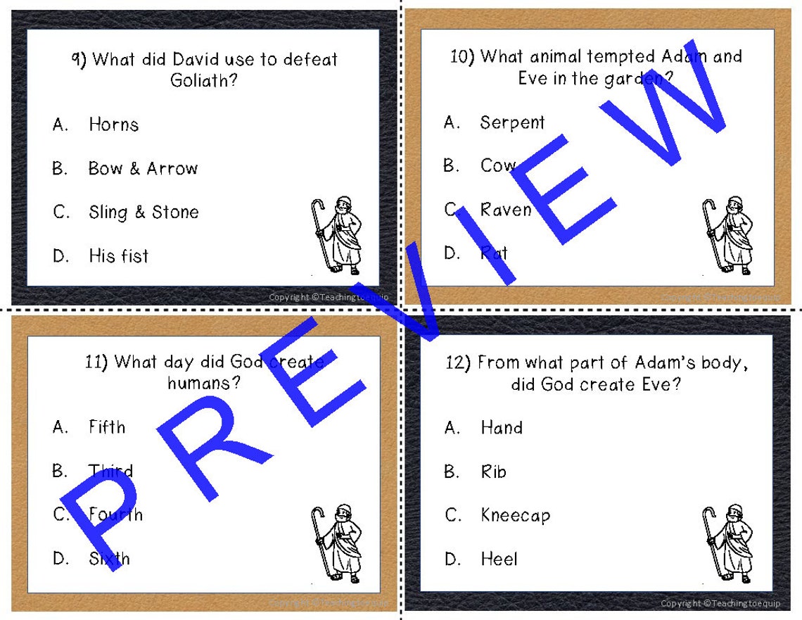 New Testament Bible Stories Trivia Cards Activity Task Cards - Etsy