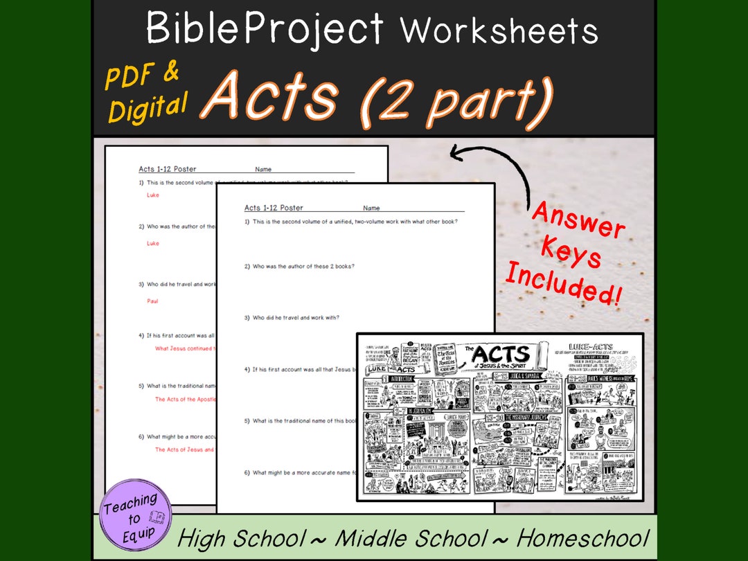 Summary of the Book of Acts 2-part Bible Overview (Instant Download) - Etsy
