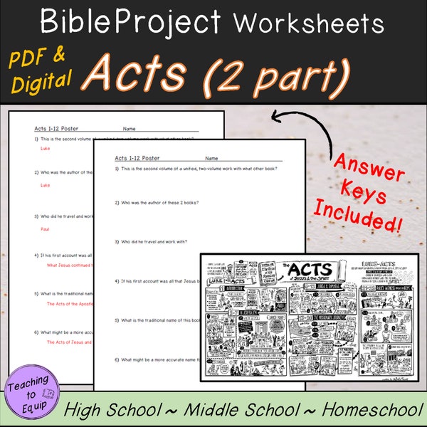 Bible Worksheets - Etsy