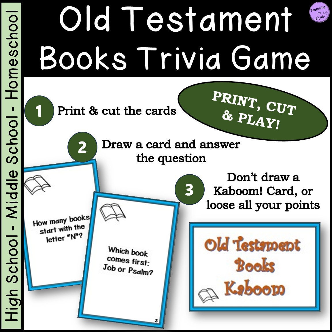 Old Testament Bible Books Order Trivia Game Trivia Cards - Etsy