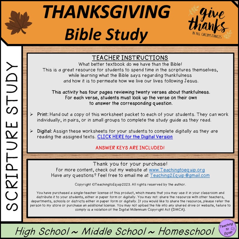 Thankfulness Bible Scripture Study Thanksgiving Worksheet Activity - Etsy