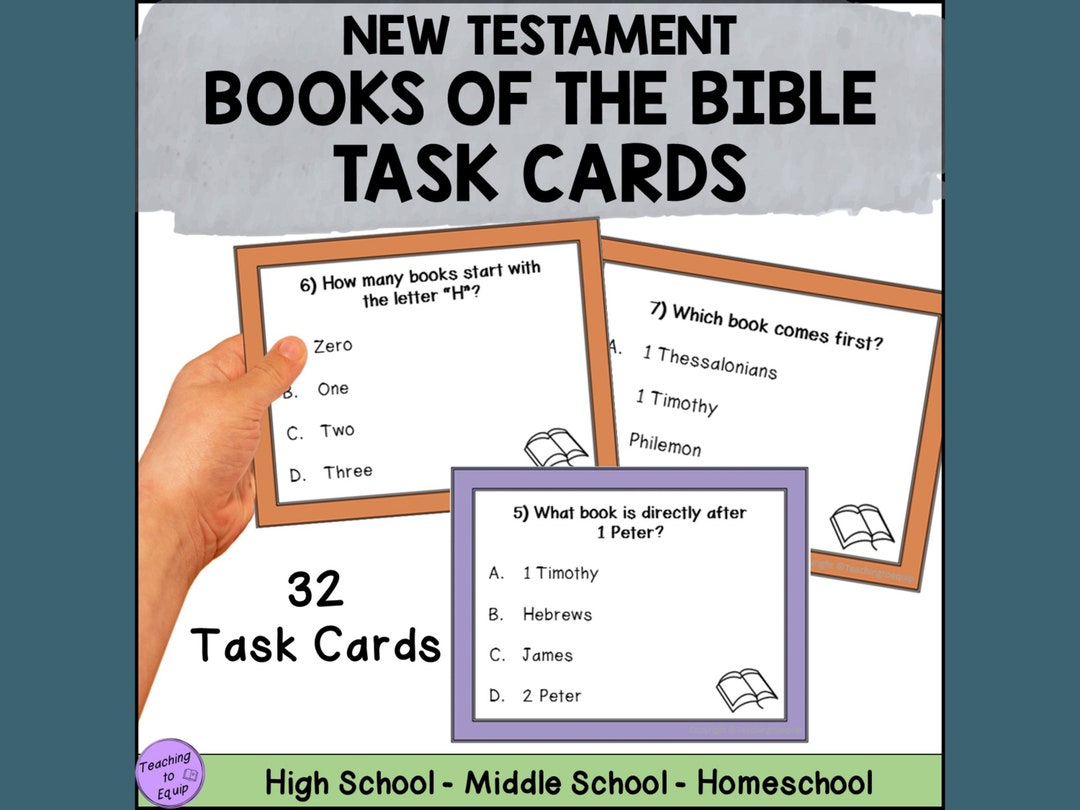 New Testament Bible Book Order Trivia Task Cards Activity - Etsy
