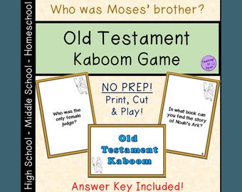 Old Testament Bible Games Bingo, Bible Study Games, Bible Trivia, Old ...