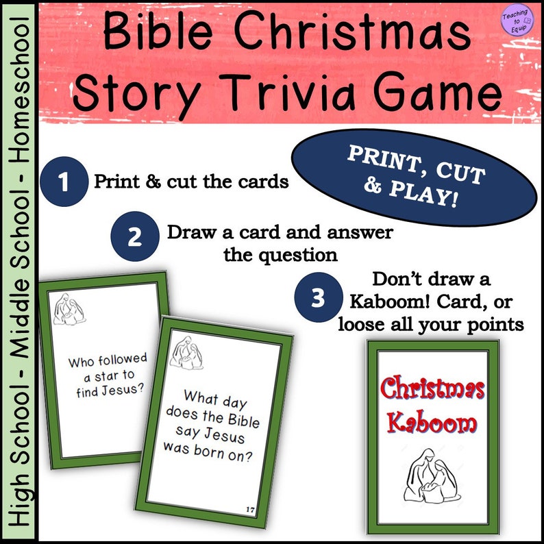 Jesus' Birth Bible Nativity Story Christmas Trivia Game - Etsy