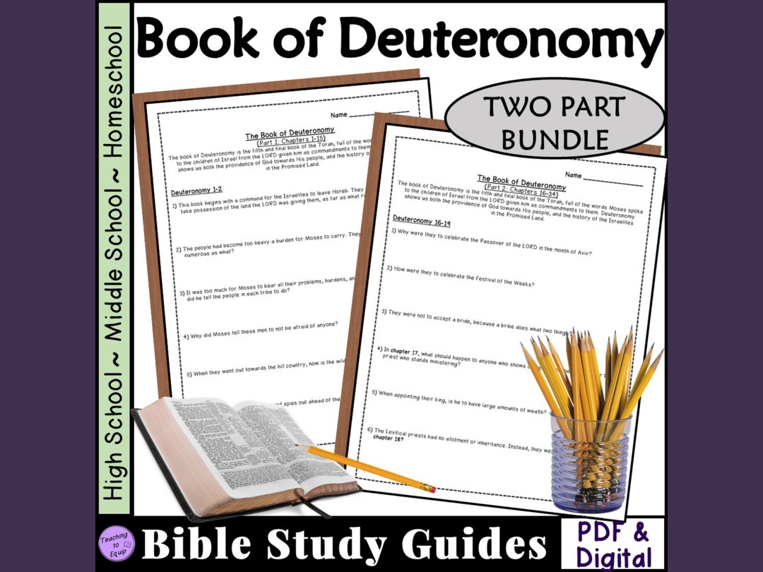 Book of Deuteronomy Bible Study Questions 2-part Worksheet Packet - Etsy