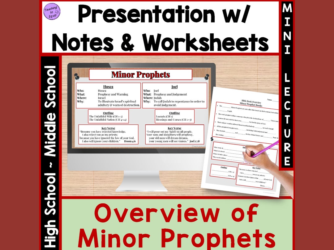 Minor Prophets Bible Books Overview – Presentation W/worksheets - Etsy