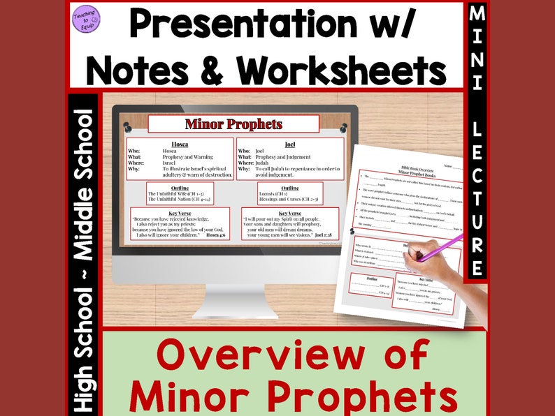 Minor Prophets Bible Books Overview – Presentation W/worksheets - Etsy