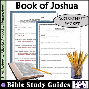 Book of Joshua Bible Study Questions Worksheets - Etsy