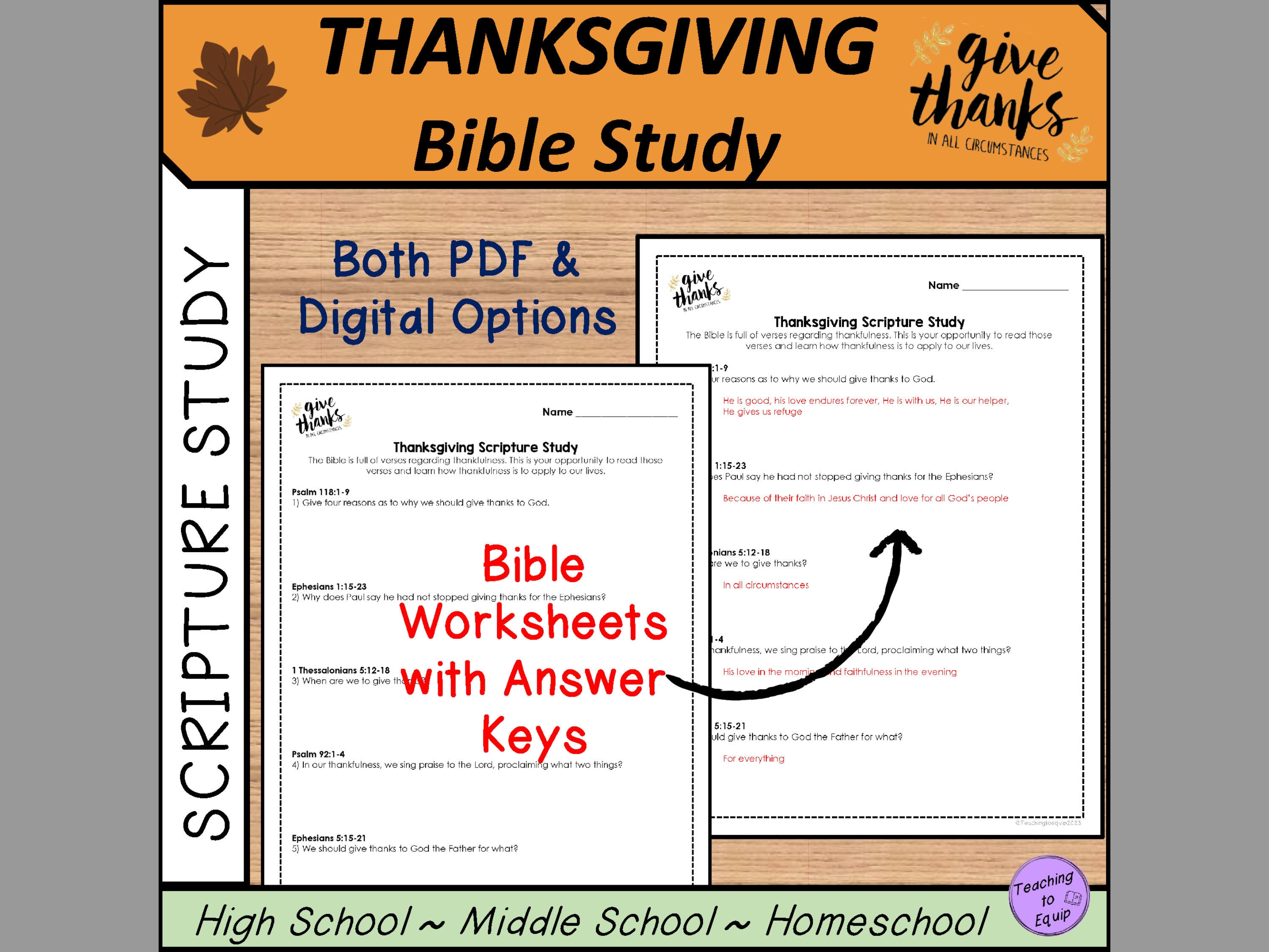 Thankfulness Bible Scripture Study Thanksgiving Worksheet Activity - Etsy