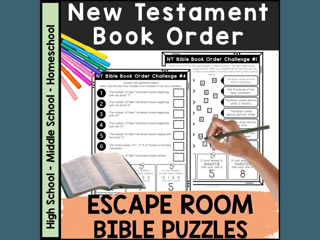 Books of the Bible Activity Game New Testament Escape Room Middle ...