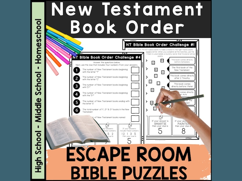 Books of the Bible Activity Game New Testament Escape Room Middle ...