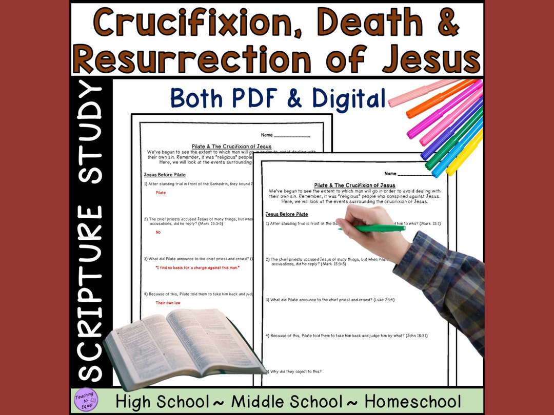 Crucifixion, Death, Burial and Resurrection of Jesus Bible Scripture ...