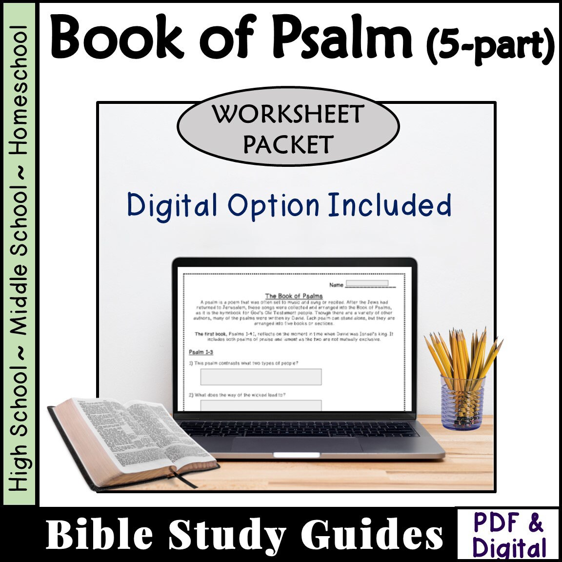 Psalm Bible Study Questions Worksheets - Etsy