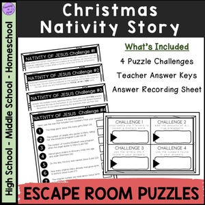 Christmas Bible Jesus Birth Nativity Christian Escape Room Advent ...
