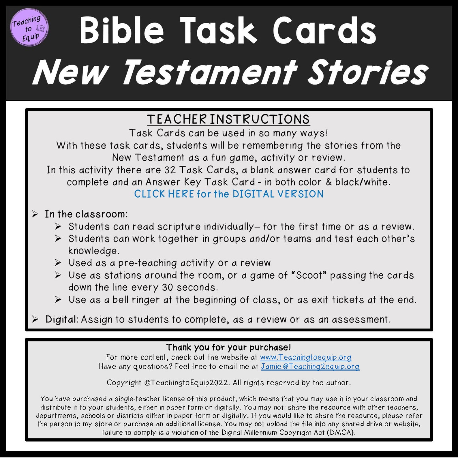 New Testament Bible Stories Trivia Cards Activity Task Cards - Etsy