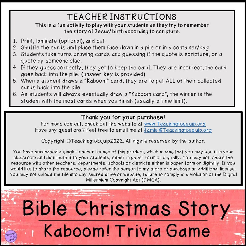 Jesus' Birth Bible Nativity Story Christmas Trivia Game - Etsy