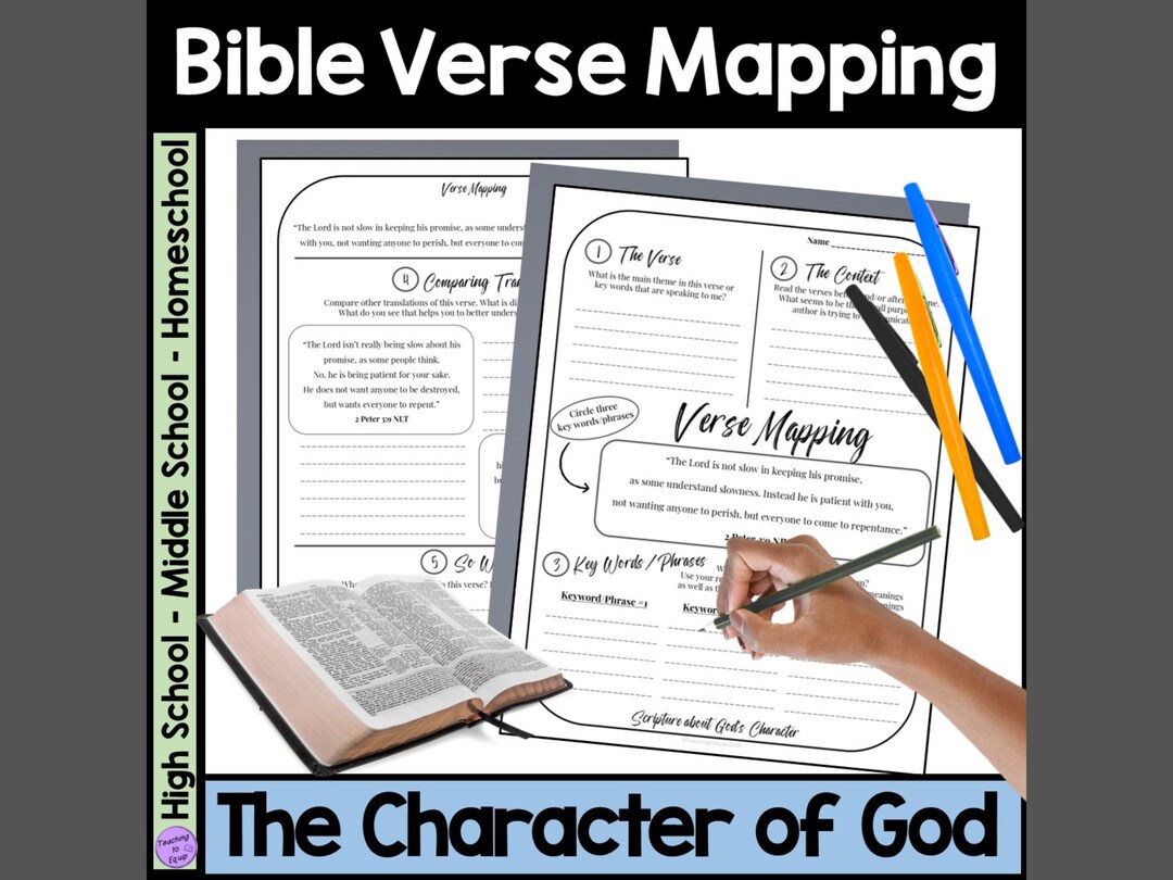 Bible Verse Study Activity: Character of God Scripture Lesson Middle ...