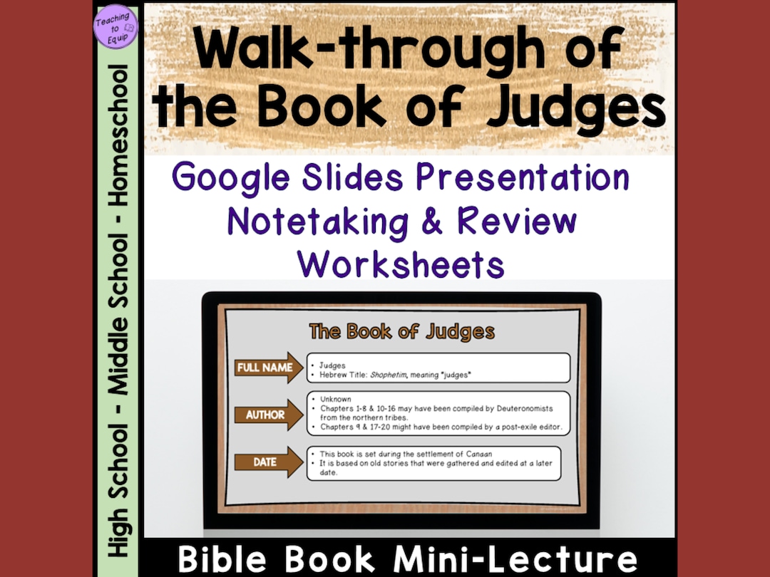 Book of Judges Bible Book Overview Lecture Presentation With Notes and ...