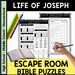 Life of Joseph Bible Story Lesson ESCAPE ROOM - Reading & Puzzles ...