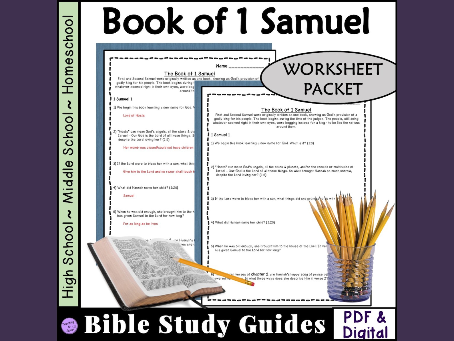 1 Samuel Bible Study Guide Worksheets - Etsy