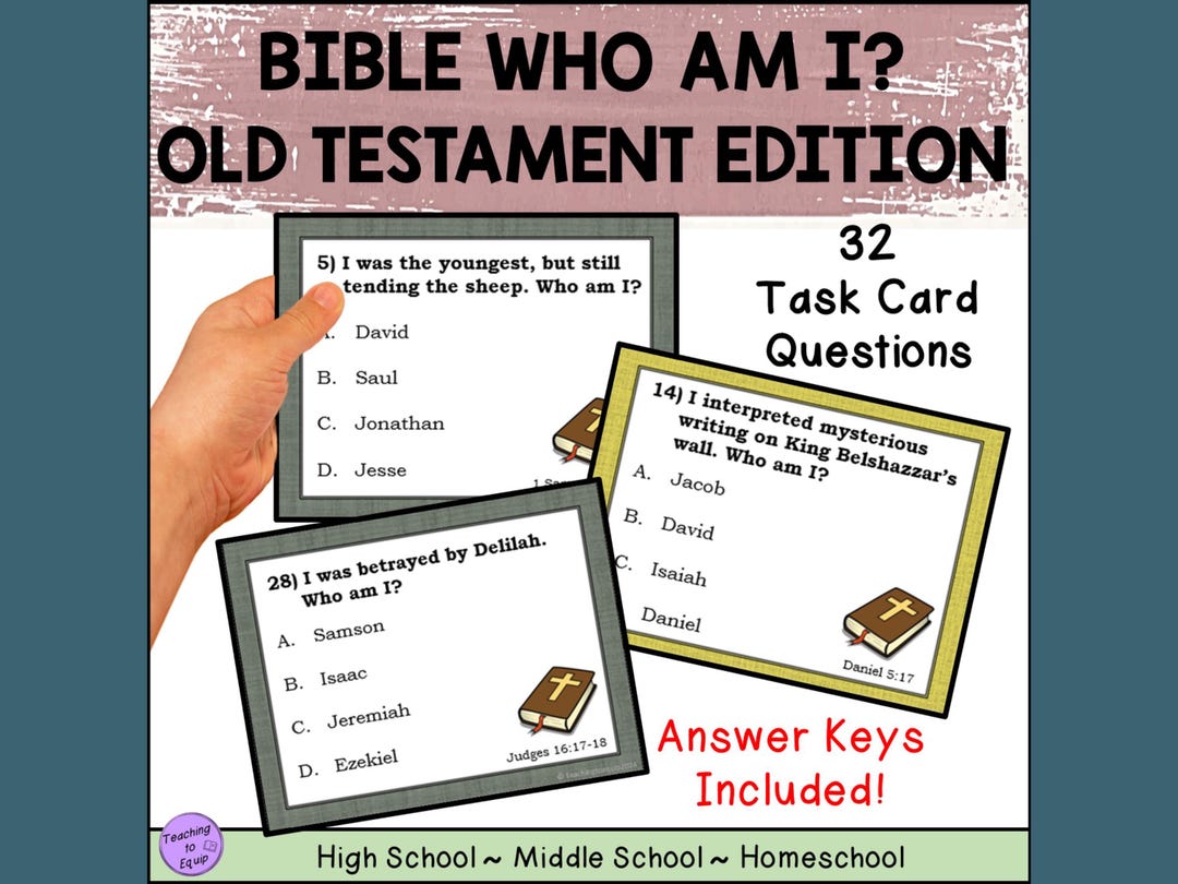 Old Testament Bible Stories Trivia Cards Activity Task Cards - Etsy