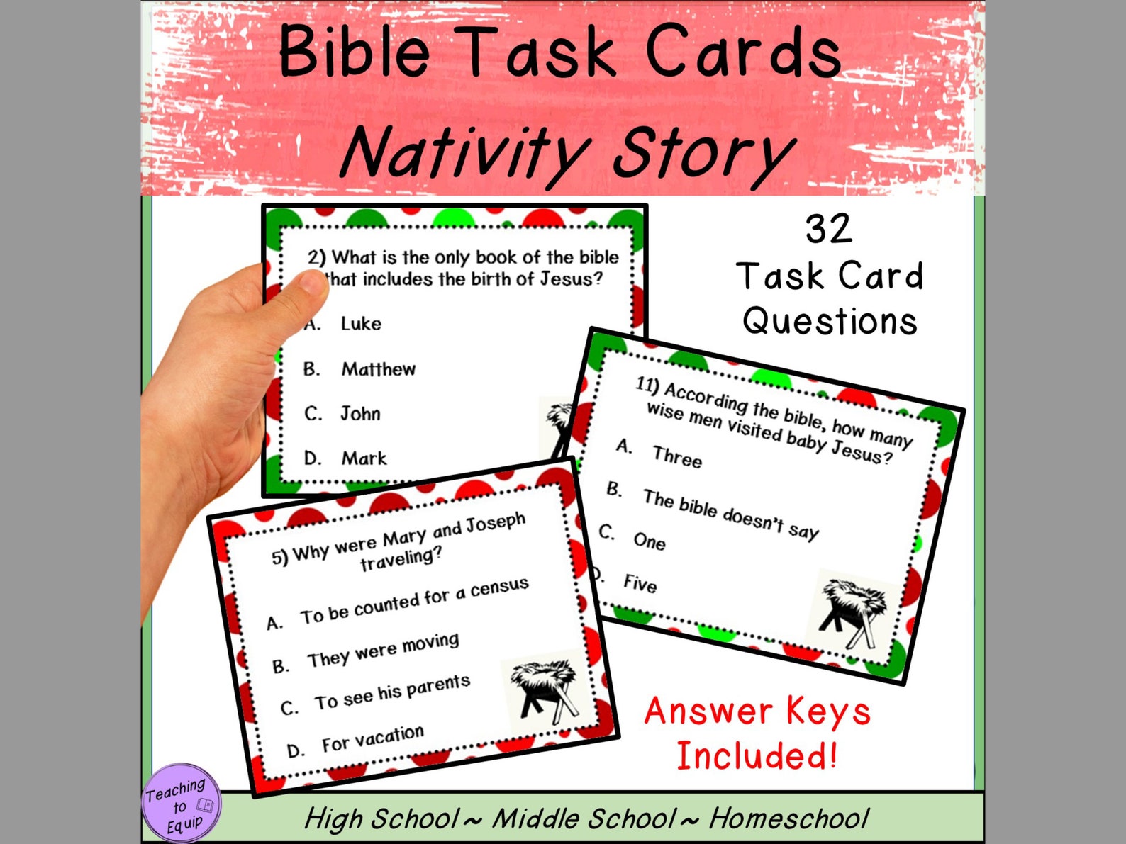 Jesus Birth Nativity Bible Trivia Task Cards Christmas Activity - Etsy