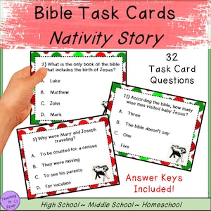 Jesus Birth Nativity Bible Trivia Task Cards Christmas Activity - Etsy