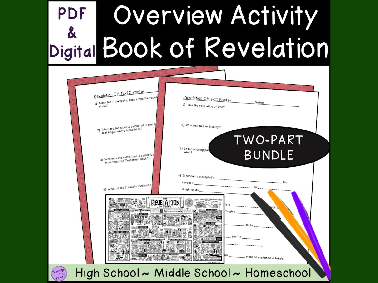 Revelation Book of the Bible Summary (2-part) Overview Activity ...