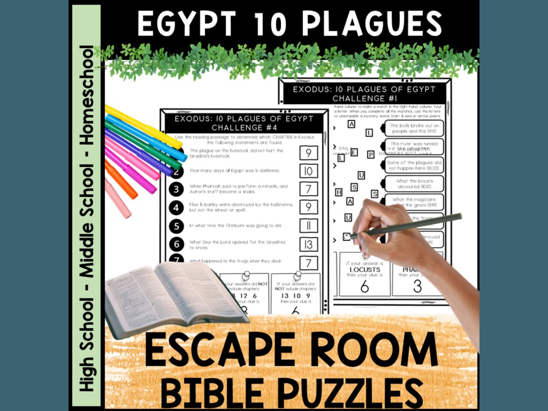 Exodus 10 Plagues in Egypt Bible ESCAPE ROOM - Reading & Puzzles ...
