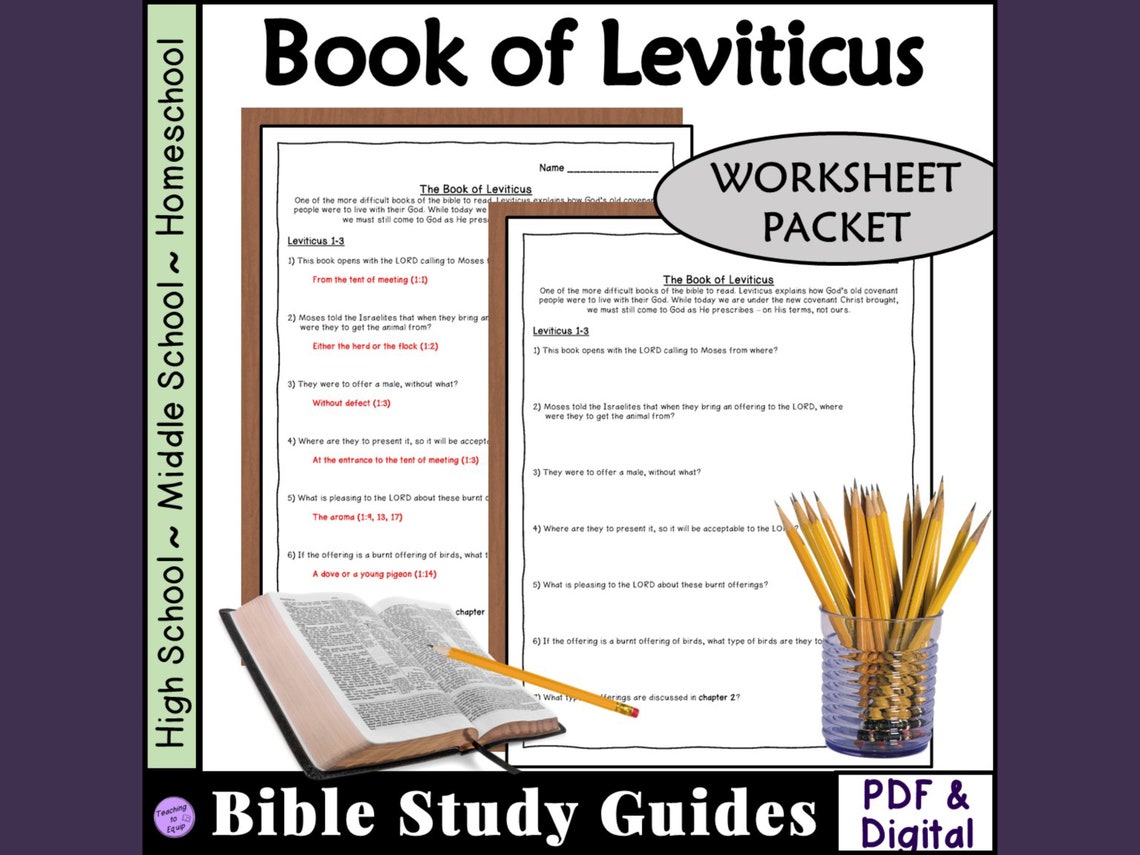 Leviticus Bible Study Questions Worksheets - Etsy