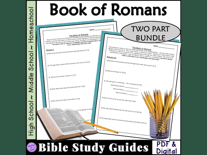 Romans Bible Study Questions Worksheet Packet (2-part) - Etsy