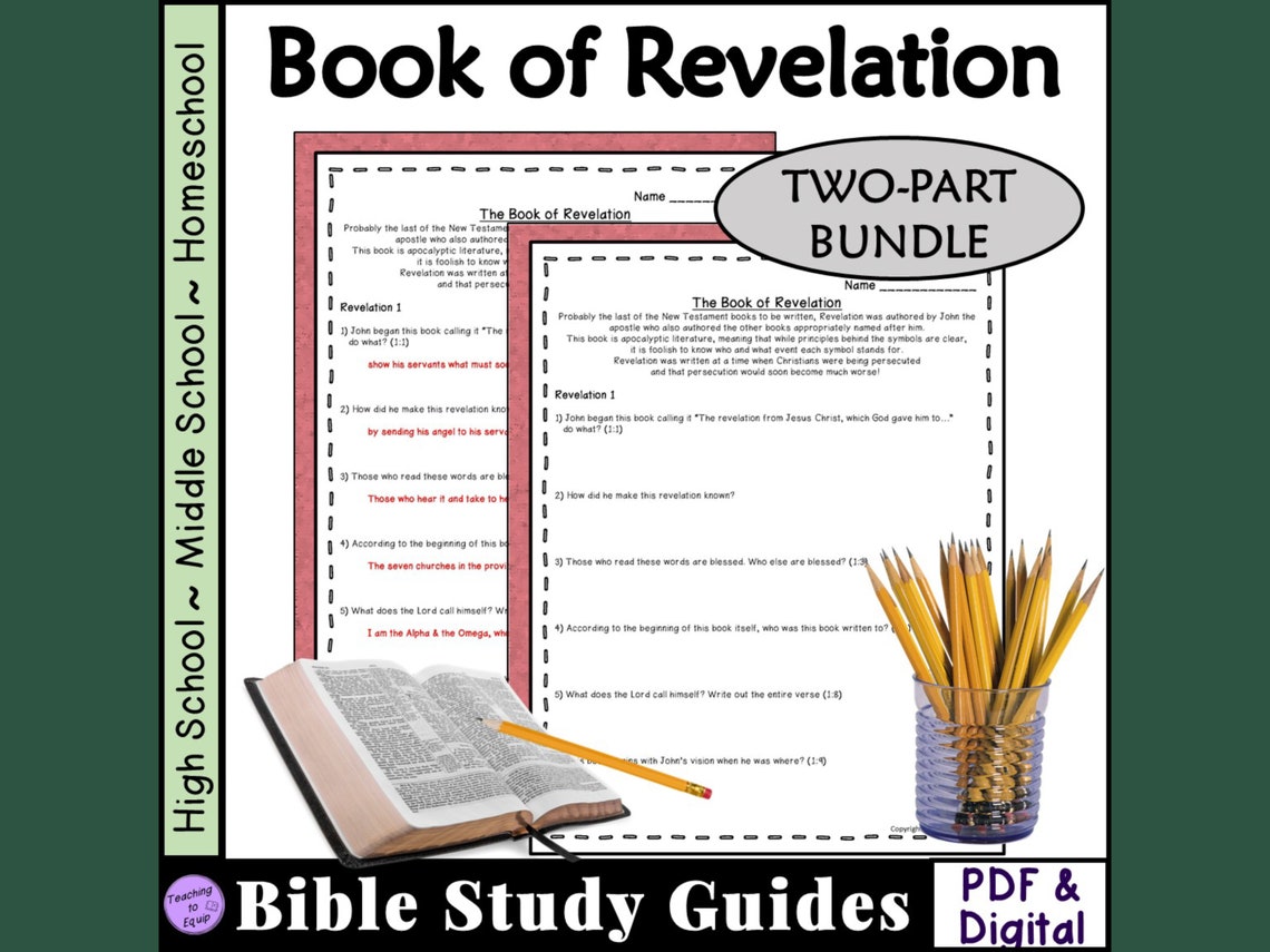 Revelation Bible Study Questions Worksheet Packet (2-part) - Etsy