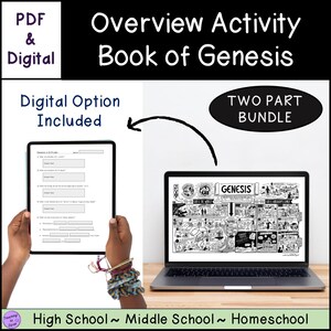 Genesis Book of the Bible Summary (2-part) Activity Worksheets - Etsy