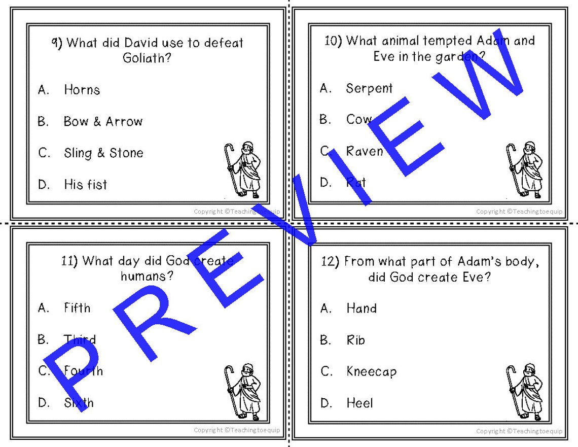 New Testament Bible Stories Trivia Cards Activity Task Cards - Etsy