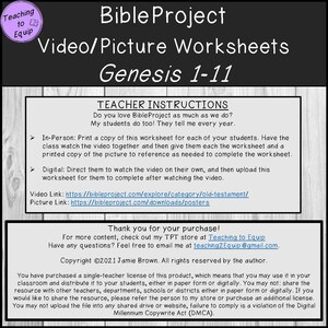 Genesis Book of the Bible Summary 2-part Activity (Download Now) - Etsy
