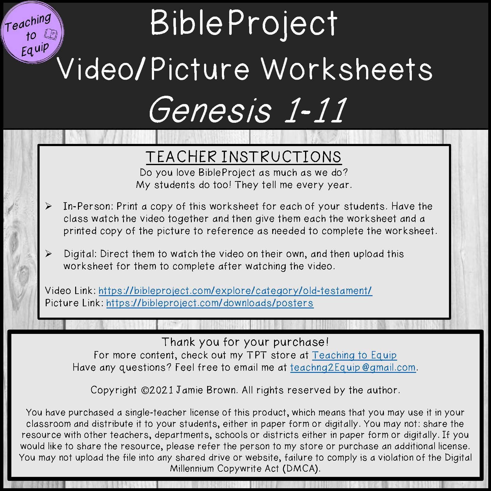 Genesis Book of the Bible Summary 2-part Activity (Download Now) - Etsy