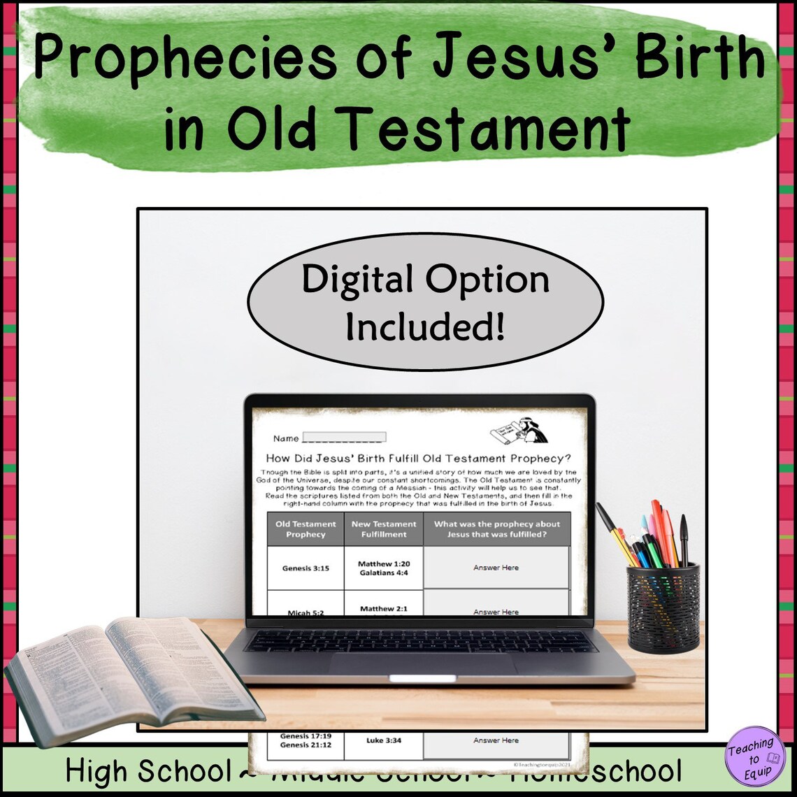 Prophecies of Jesus' Birth in Old Testament Bible Christmas Activity - Etsy