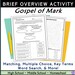 Brief Review About Gospel of Mark Bible Book Overview Activity - Etsy