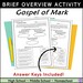 Brief Review About Gospel of Mark Bible Book Overview Activity - Etsy