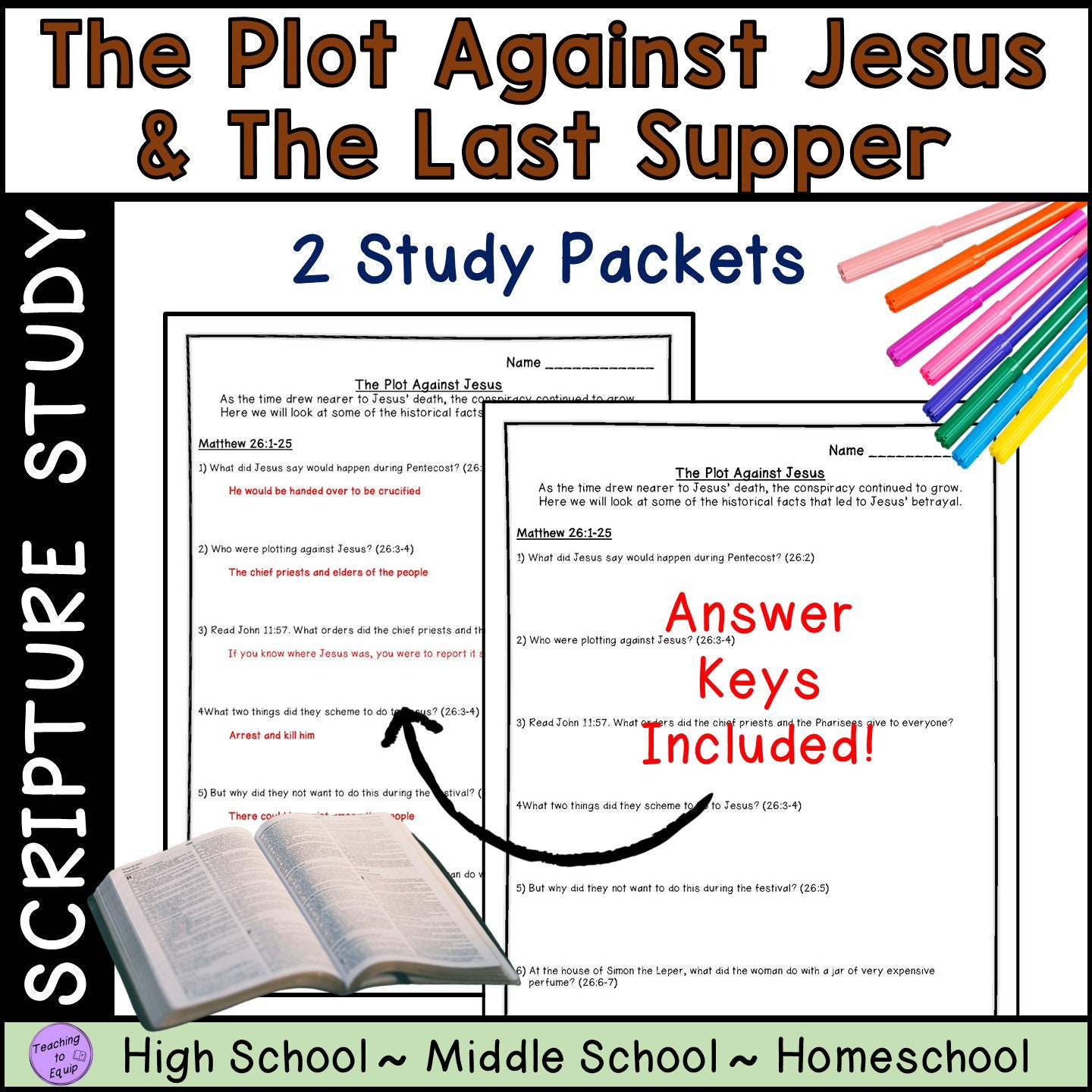 Plot Against Jesus and the Last Supper Scripture Bible Studies ...