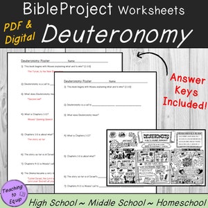 Deuteronomy Book of the Bible Summary Overview Activity Worksheets - Etsy