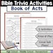 Bible Book of Acts Trivia Activities: Puzzles, Word Search, Maze, and ...