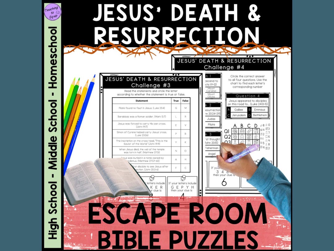 Jesus' Death & Resurrection Easter Bible ESCAPE ROOM - Reading and ...