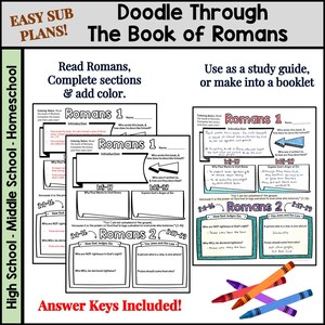 Doodle Through the Book of Romans Bible Worksheet Activity - Etsy